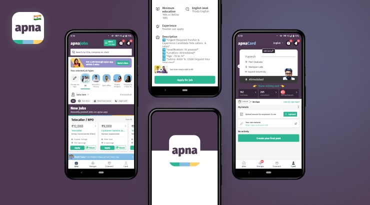 Case Study - Mobile app development & UI UX web For Apna App